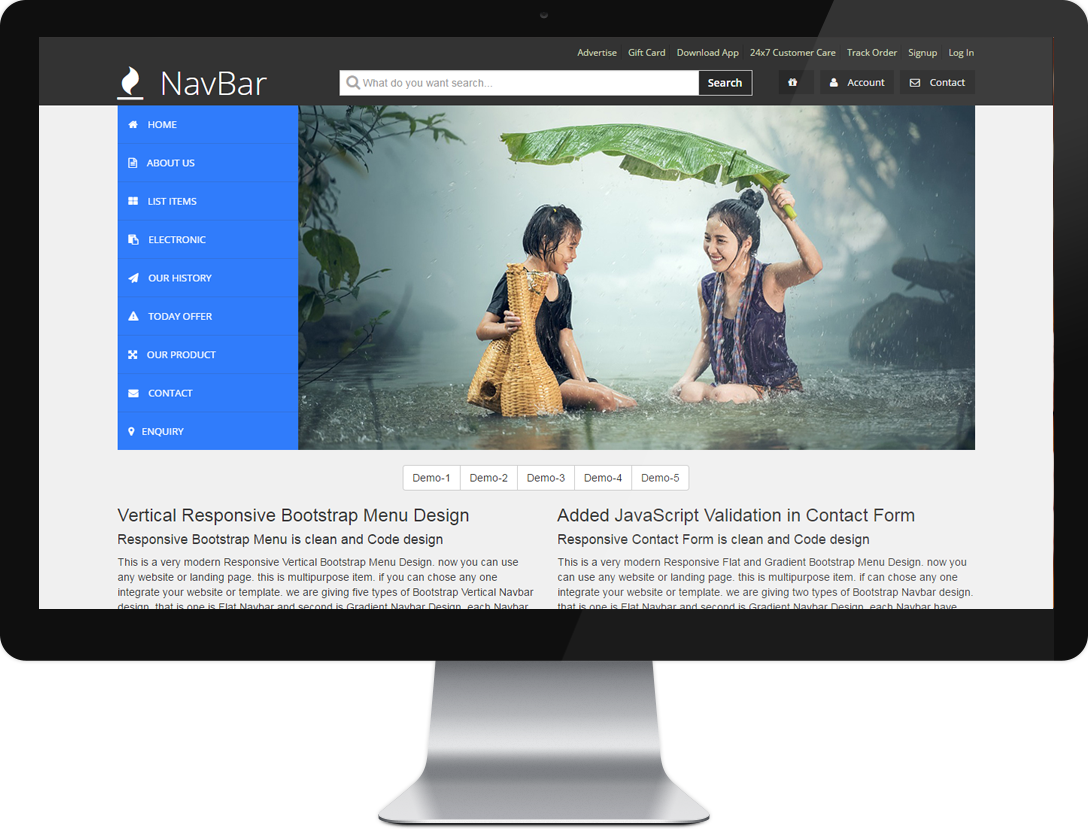 Vmenu Vertical Responsive Bootstrap Navbar